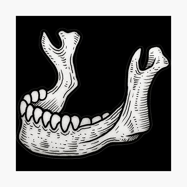 "Black and White Skull Teeth Tattoo" Photographic Print for Sale by ...