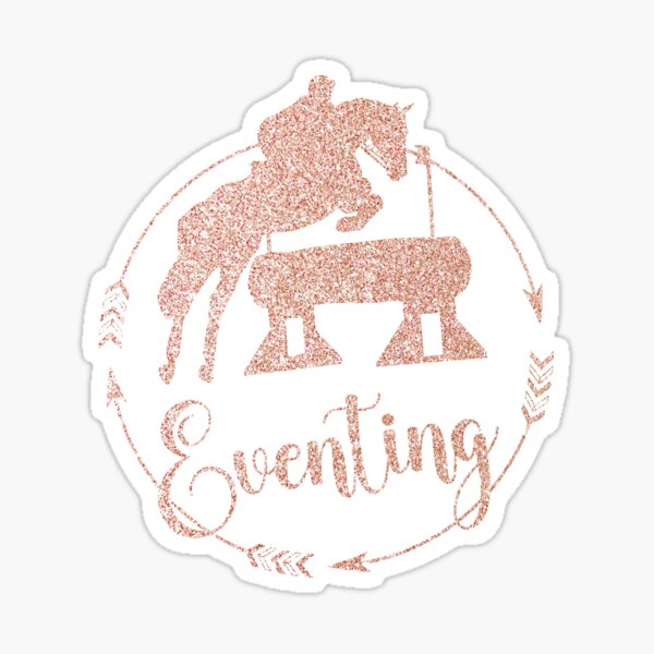 "Rose Gold Eventing Horse" Sticker for Sale by circus-unicorn | Redbubble