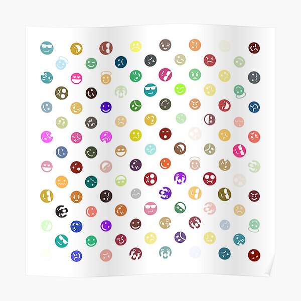 "Emoji Funny Multi Color Face" Poster for Sale by Pixel4Art | Redbubble