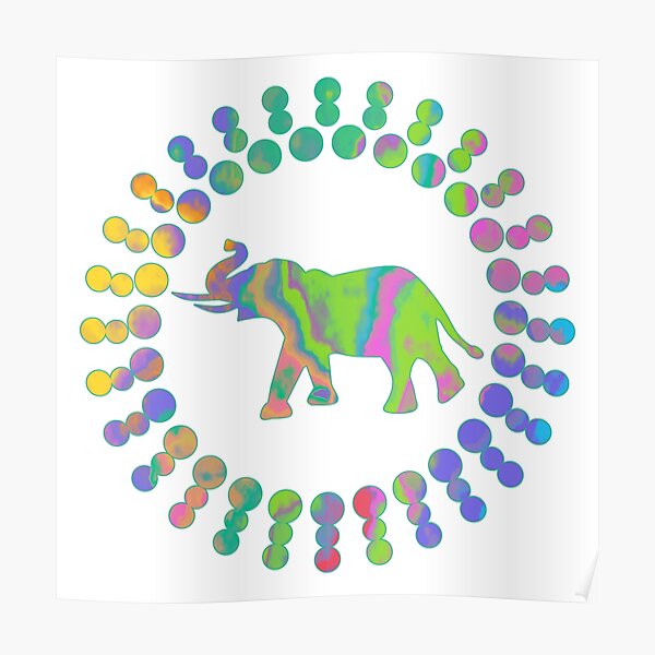 "Elephant in mandala - for luck" Poster for Sale by KatarinaSpiralo ...