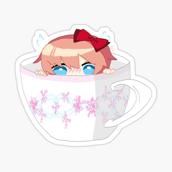 "Sayori Cup" Sticker for Sale by iCloudRebelRL | Redbubble