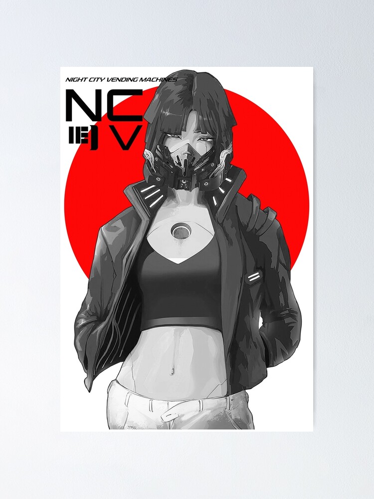 "Cyberpunk Cyborg Gas Mask Girl Modern Urban Style" Poster for Sale by ...