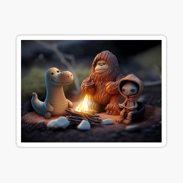 "Clay Cryptid Campout" Sticker for Sale by crysrensmith | Redbubble