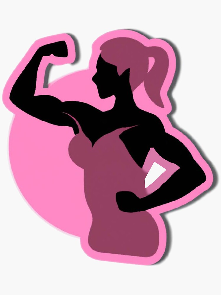 "Strong Woman Silhouette Flexing Bicep" Sticker for Sale by JandyDesign ...