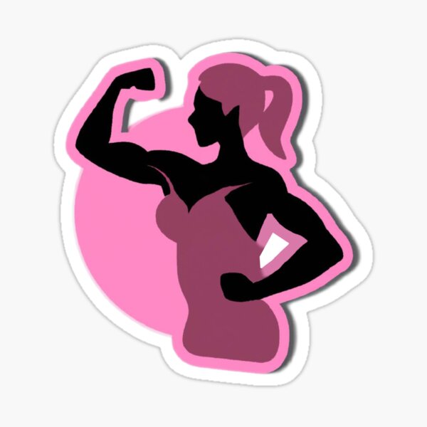 "Strong Woman Silhouette Flexing Bicep" Sticker for Sale by JandyDesign ...