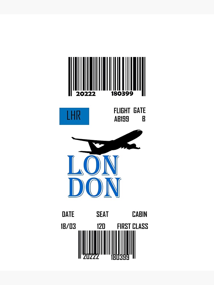 "LONDON flight ticket boarding pass travel" Poster for Sale by ...
