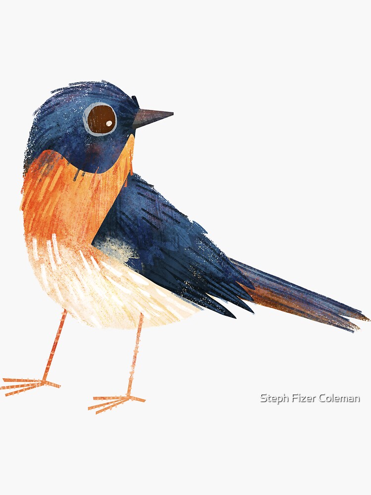 "Tickells Blue Flycatcher" Sticker for Sale by stephfizerc | Redbubble