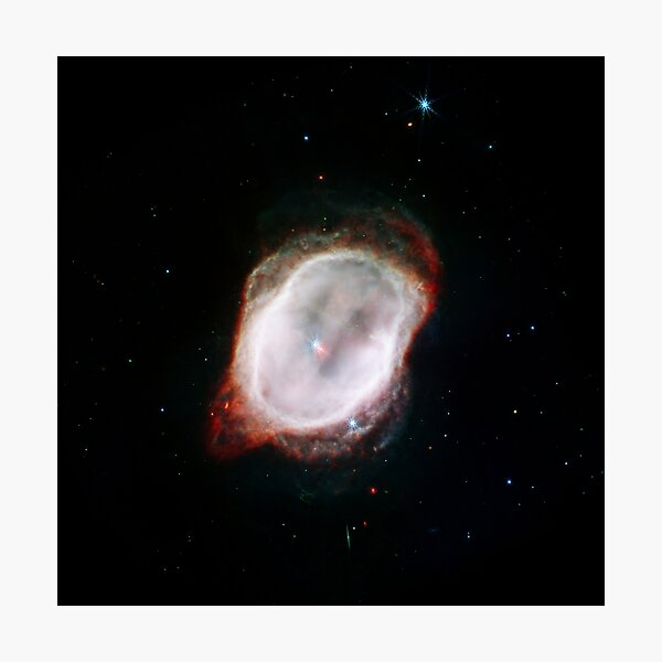 Lámina fotográfica «Gas de la nebulosa del anillo sur del telescopio espacial James Webb (imagen ...