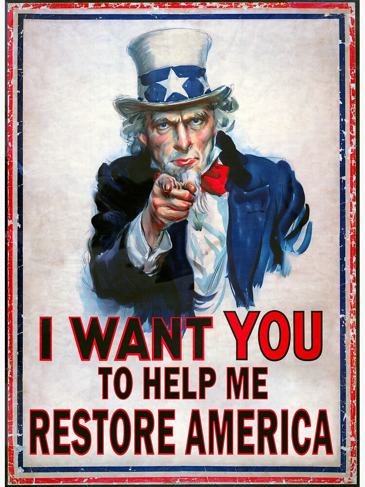 "Uncle Sam Needs Your Help" Sticker for Sale by Daniel-Hagerman | Redbubble