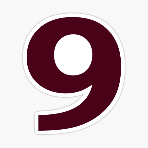 "Number Nine, 9" Sticker for Sale by T-Caroline | Redbubble