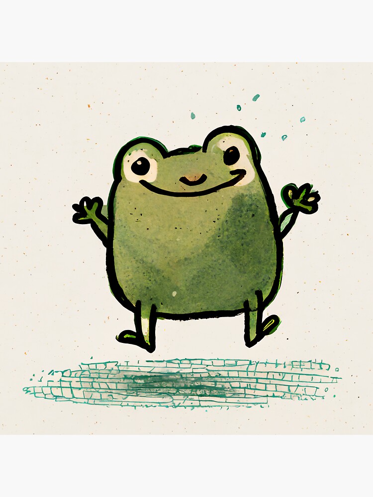 "Happy Frog Jumping, Smiling" Sticker for Sale by CosyBubble | Redbubble