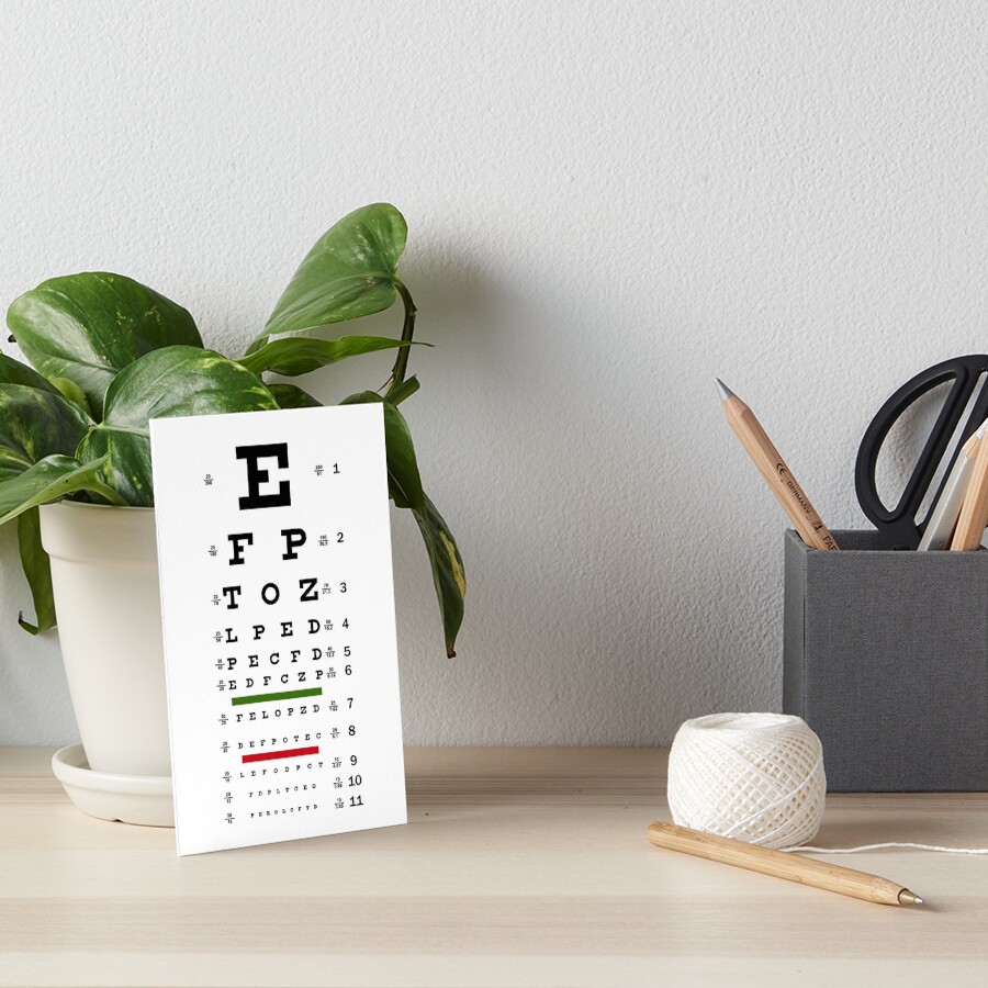 "Standard Eye Exam Chart" Photographic Print for Sale by Daniel ...