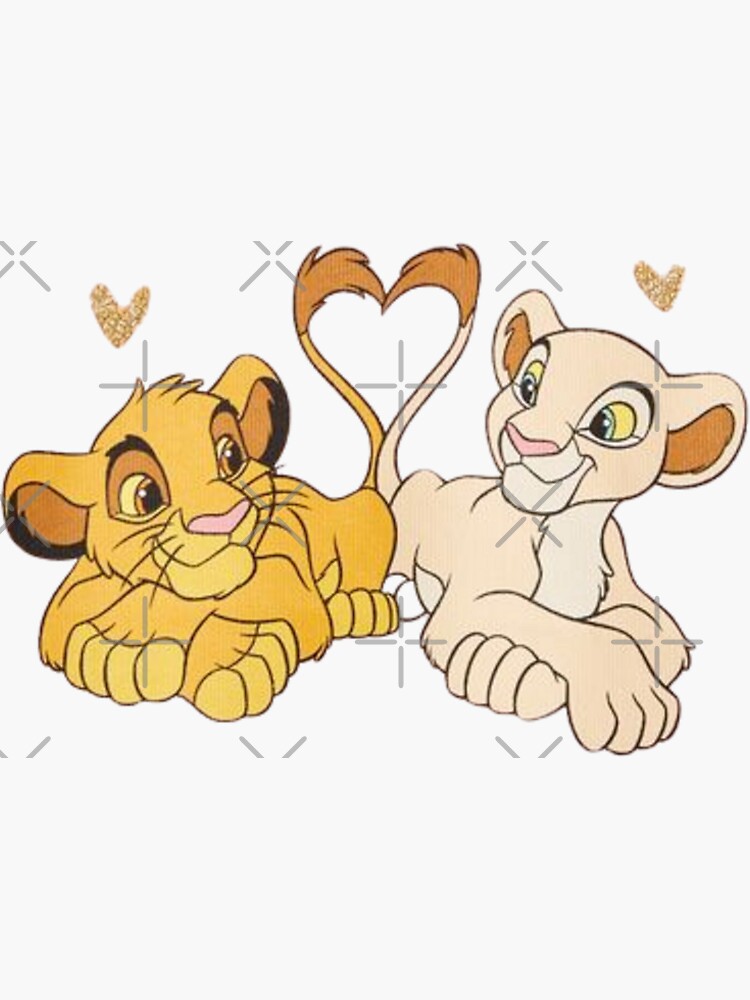 "simba and nala heart" Sticker for Sale by uniquelooke | Redbubble