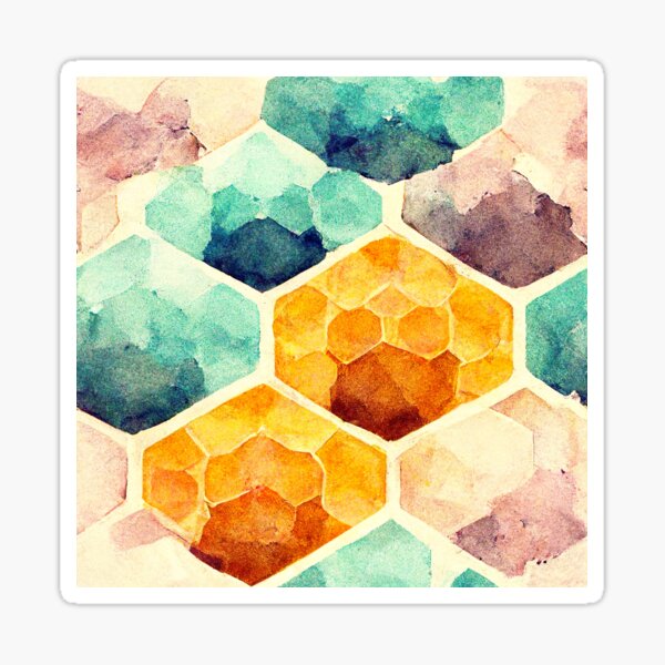 "Watercolor Honeycomb Pattern 2" Sticker for Sale by HereisSomeArt1 ...