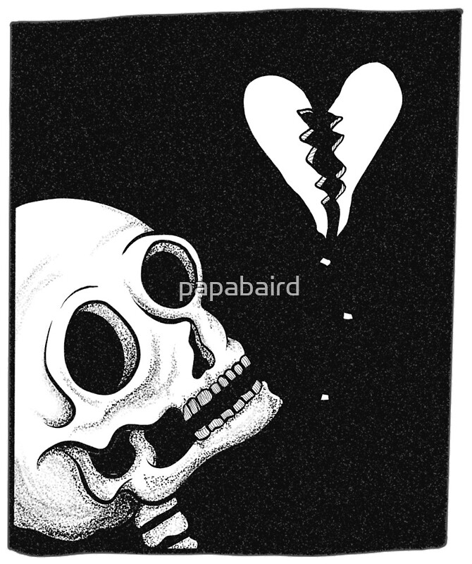 "Broken Heart Skull - Original Illustration" by papabaird | Redbubble