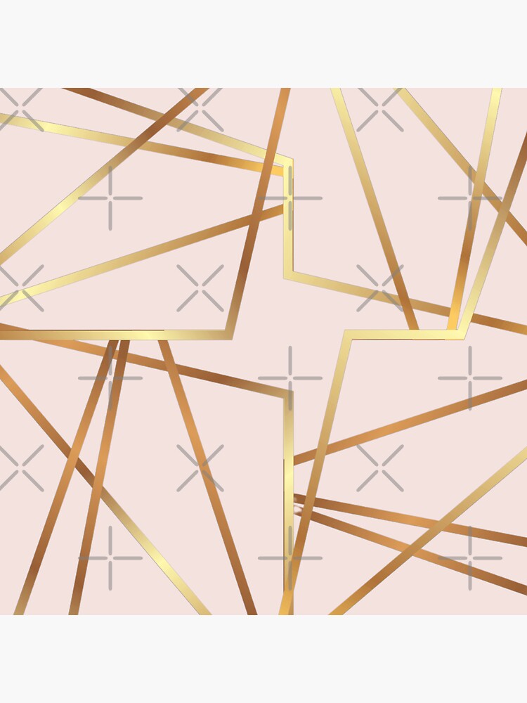 "pink gold geometric line abstract aesthetic pattern" Sticker for Sale ...