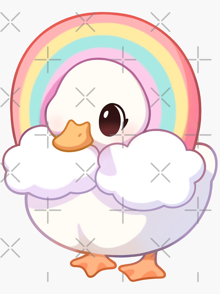 "Rainbow Duck" Sticker for Sale by Lilypawstudio | Redbubble