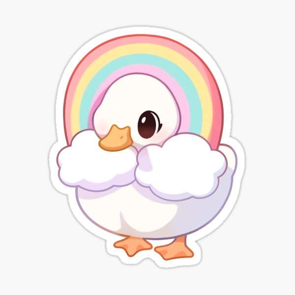 "Rainbow Duck" Sticker for Sale by Lilypawstudio | Redbubble
