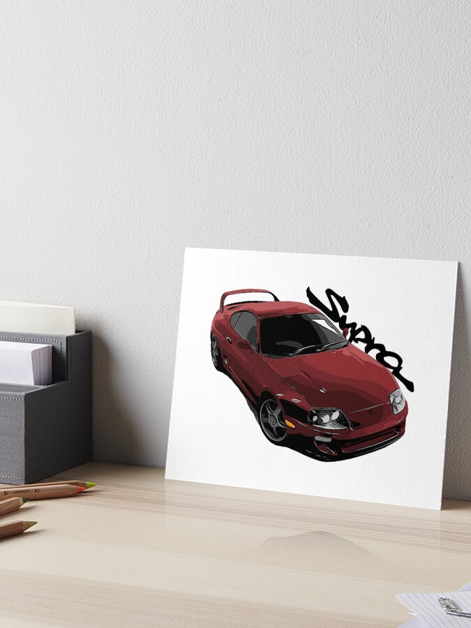 "Toyota Supra MK4 Red" Art Board Print for Sale by MrPayne | Redbubble