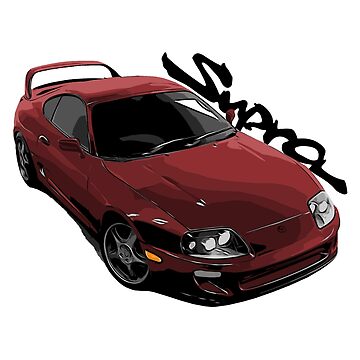 "Toyota Supra MK4 Red" Art Board Print for Sale by MrPayne | Redbubble