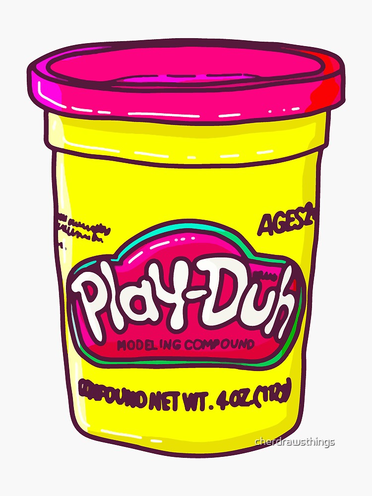"90's Retro Playing Dough" Sticker for Sale by cherdrawsthings | Redbubble