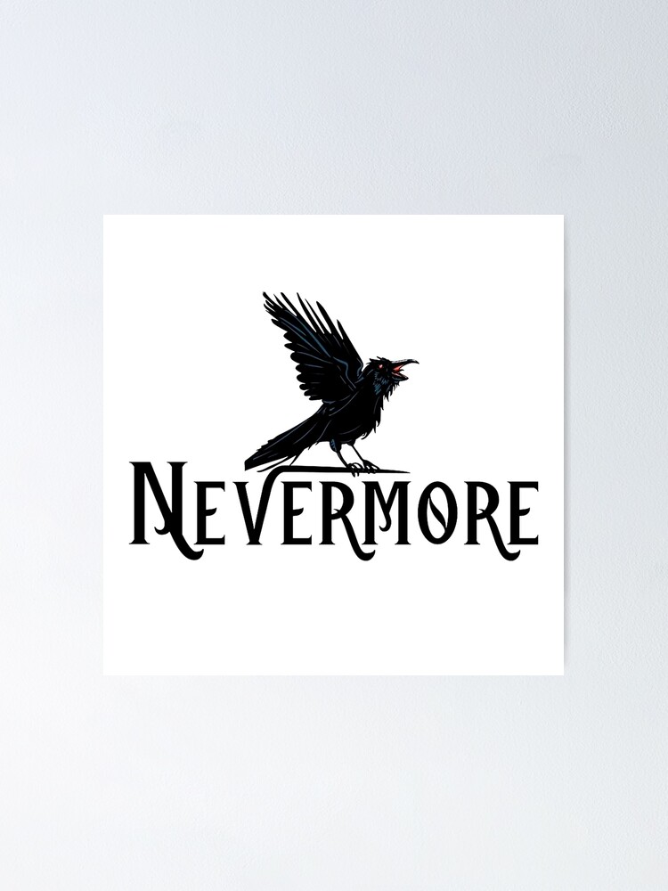 "Black and White Nevermore Crow Tattoo" Poster for Sale by Cesarcali ...