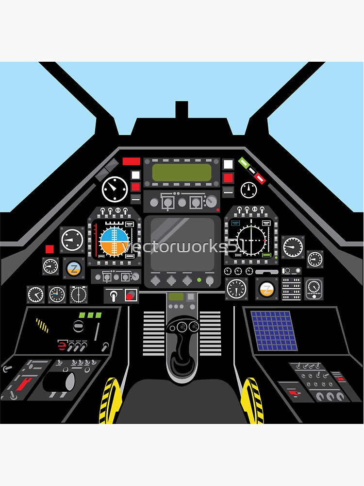 "Airplane cockpit" Sticker for Sale by vectorworks51 | Redbubble