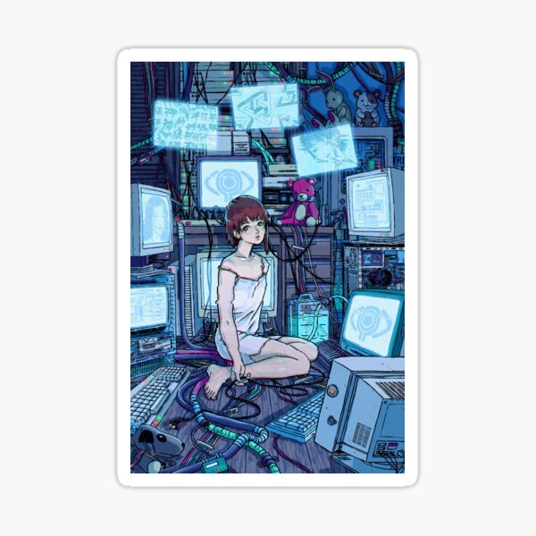 "Serial Experiments Lain" Sticker for Sale by Serial-Exper | Redbubble