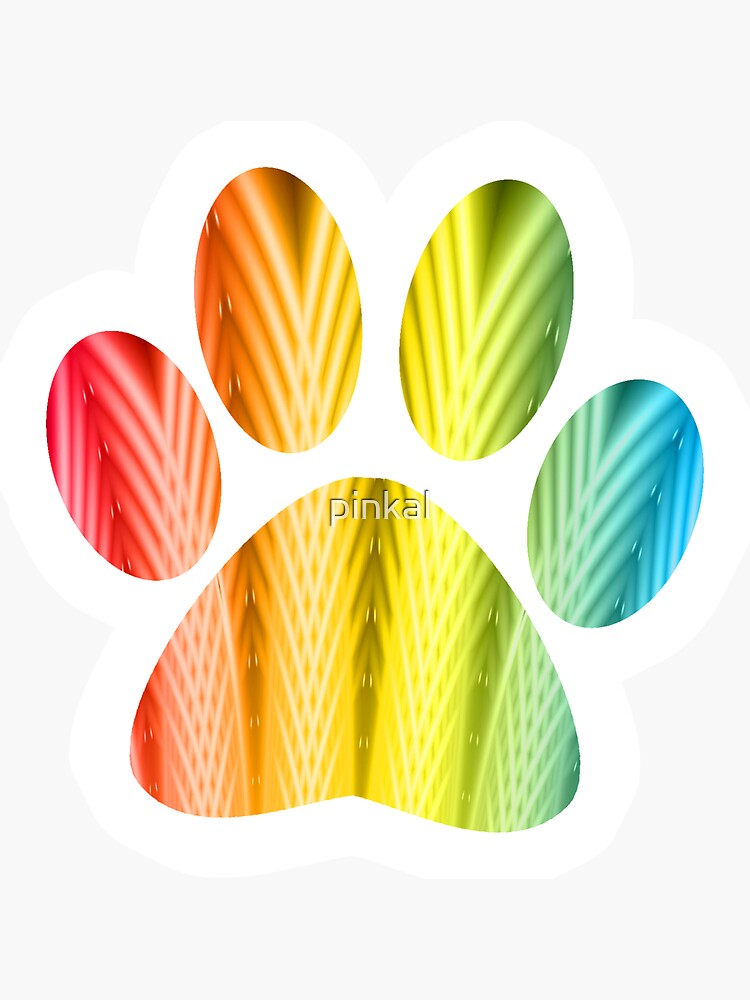 "Rainbow Pawprint" Sticker for Sale by pinkal | Redbubble