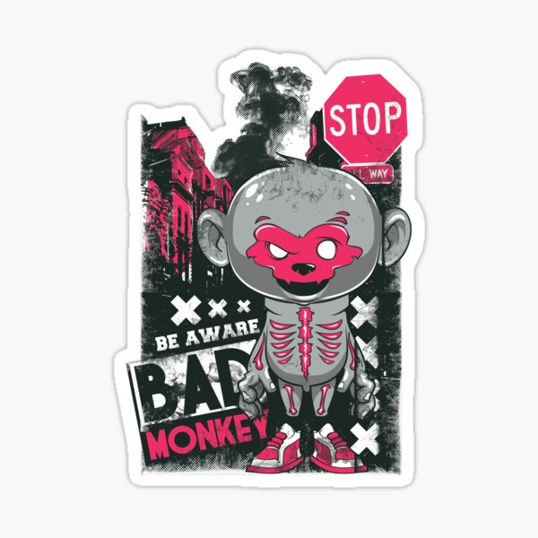 "Bad Monkey" Sticker for Sale by avander84 | Redbubble