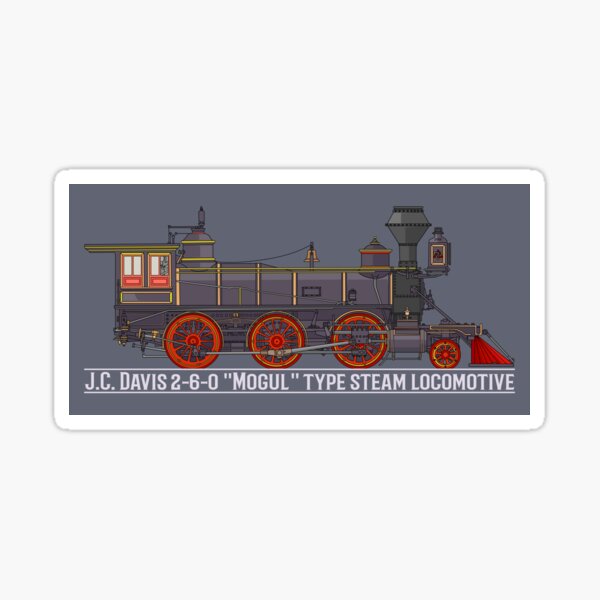 "J C Davis 2-6-0 Mogul Type Steam Locomotive Diagram Gift" Sticker for ...