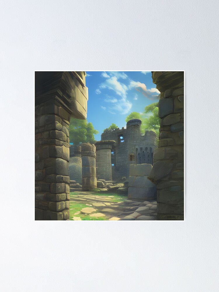 "Ruins of a anime medieval castle" Poster for Sale by Boostbar9 | Redbubble