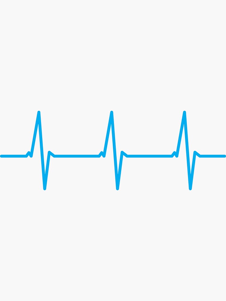 "Electrocardiogram (ECG) Heart Beat (Blue)" Sticker for Sale by STUDIO ...