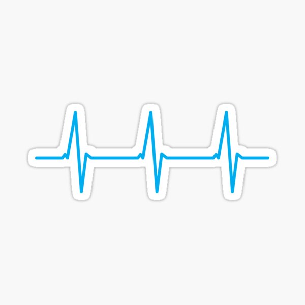 "Electrocardiogram (ECG) Heart Beat (Blue)" Sticker for Sale by STUDIO ...