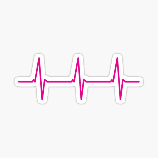 "Electrocardiogram (ECG) Heart Beat (Pink)" Sticker for Sale by STUDIO ...