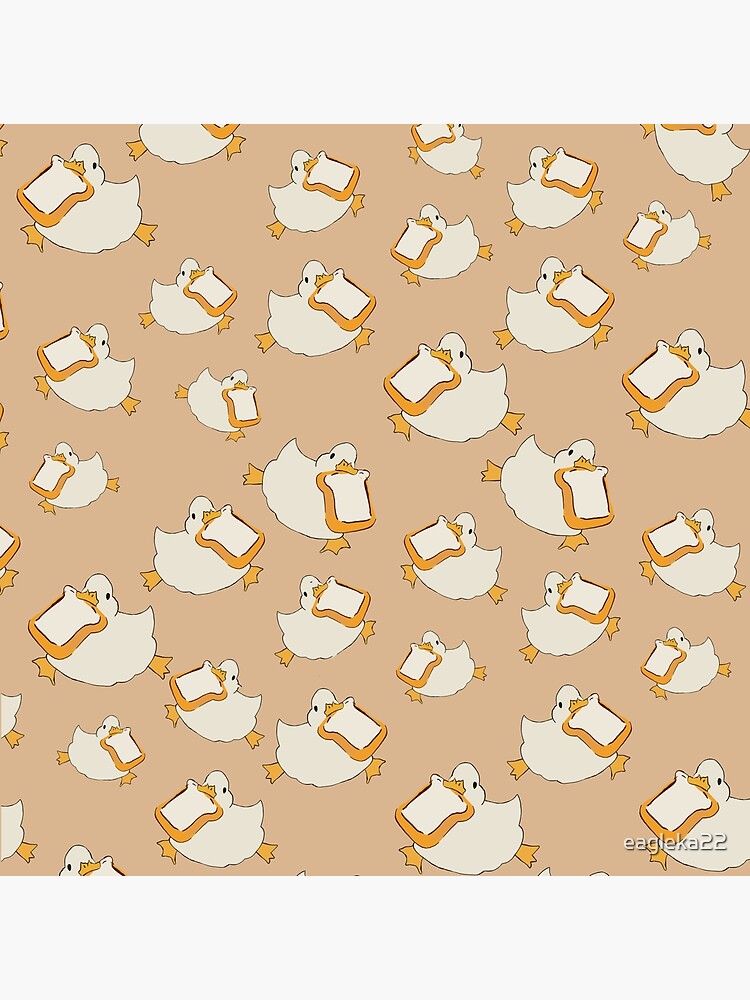 "Cute duck running with Bread" Poster for Sale by eagleka22 | Redbubble