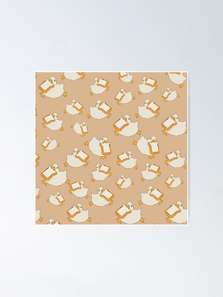 "Cute duck running with Bread" Poster for Sale by eagleka22 | Redbubble