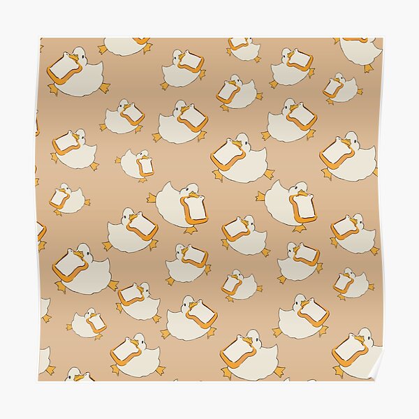 "Cute duck running with Bread" Poster for Sale by eagleka22 | Redbubble