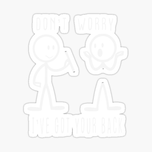 "I got your back! | Funny stick figure pun" Sticker for Sale by KROSSN ...