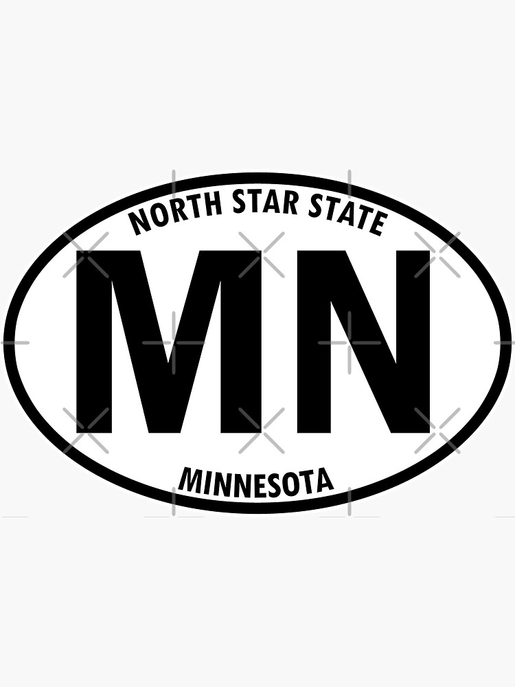 "Minnesota, MN, North Star State - State Abbreviation and Motto Oval ...
