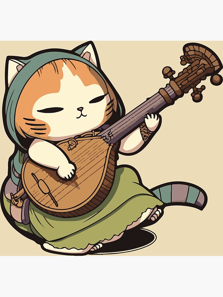 "Chibi Bard Cat" Poster for Sale by fantasy-cats | Redbubble