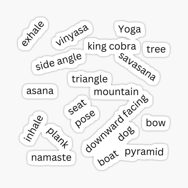 "Yoga Words" Sticker for Sale by MUZA9 | Redbubble