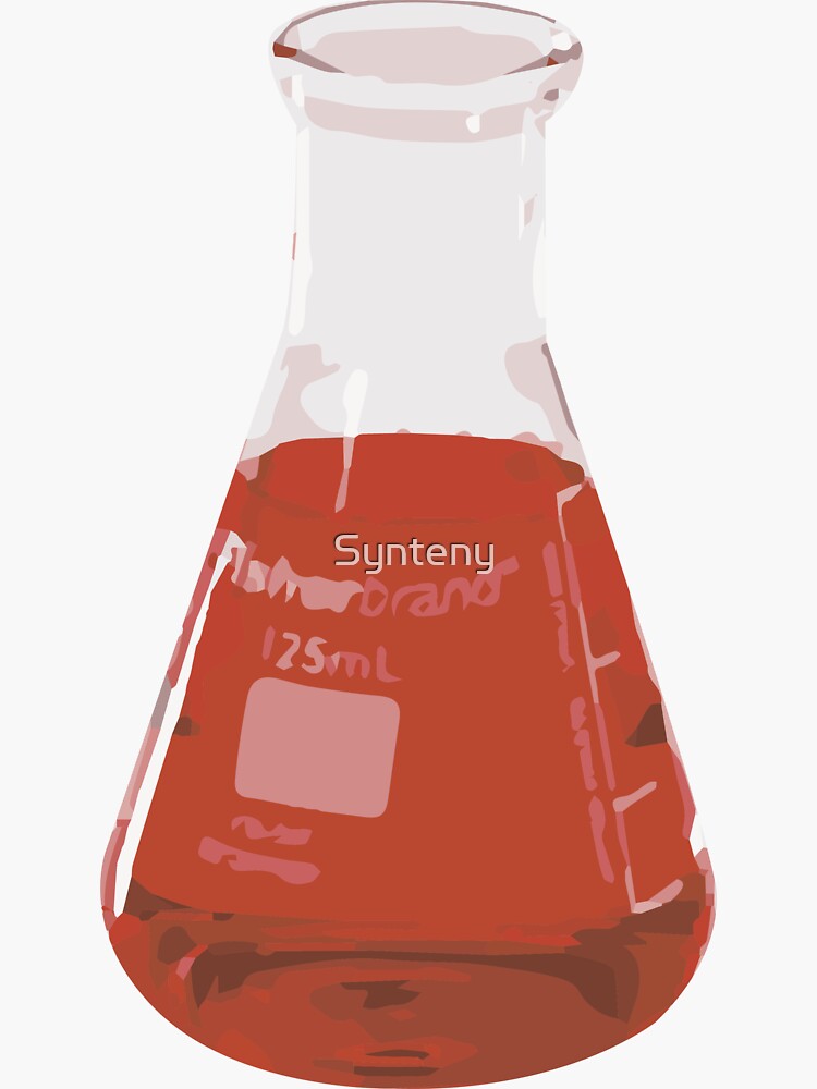 "Erlenmeyer Flask - Red" Sticker for Sale by Synteny | Redbubble
