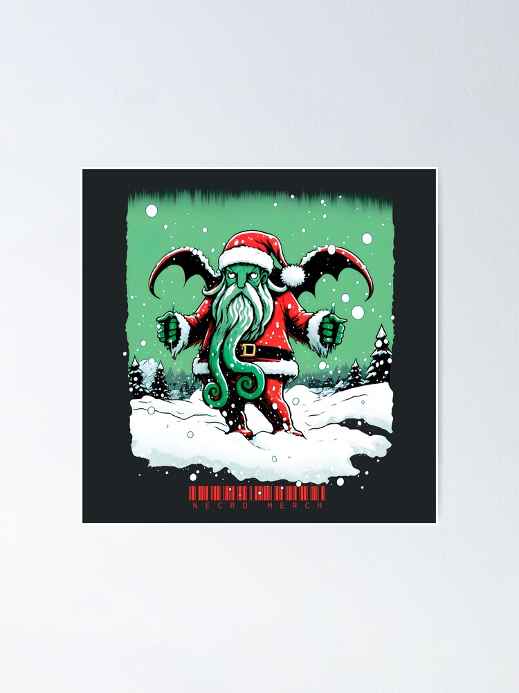 "Santa Cthulhu - Necro Merch" Poster for Sale by NecroMerch | Redbubble