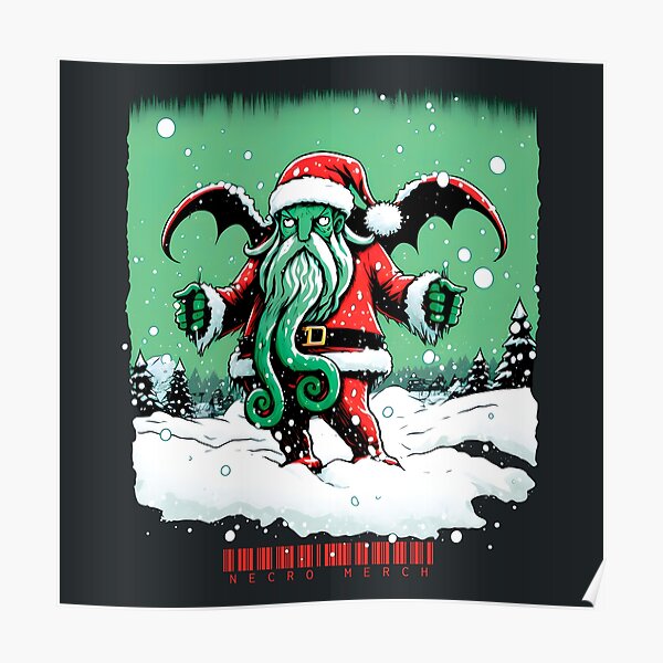 "Santa Cthulhu - Necro Merch" Poster for Sale by NecroMerch | Redbubble