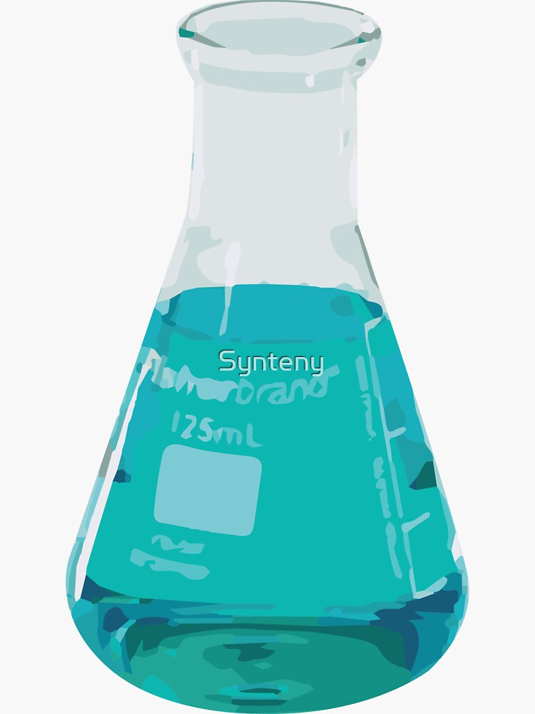 "Erlenmeyer Flask - Teal" Sticker for Sale by Synteny | Redbubble
