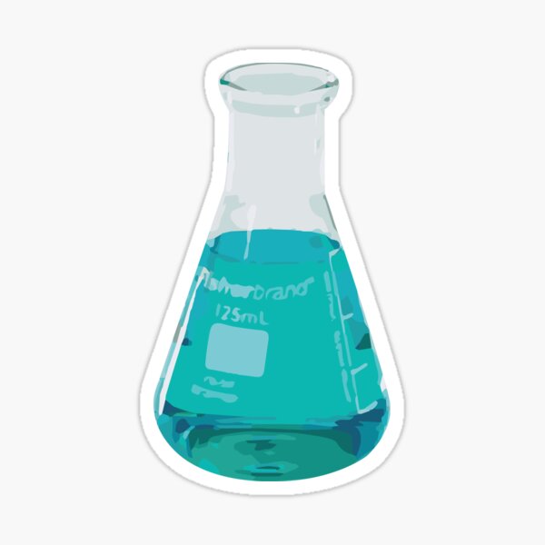 "Erlenmeyer Flask - Teal" Sticker for Sale by Synteny | Redbubble