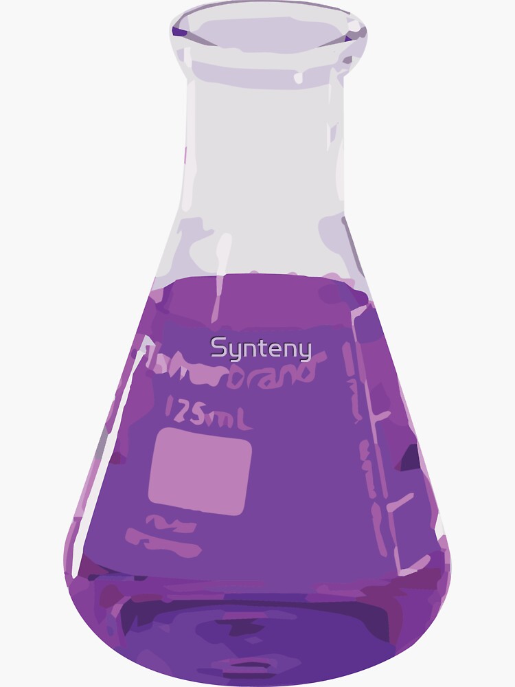 "Erlenmeyer Flask - Purple" Sticker for Sale by Synteny | Redbubble