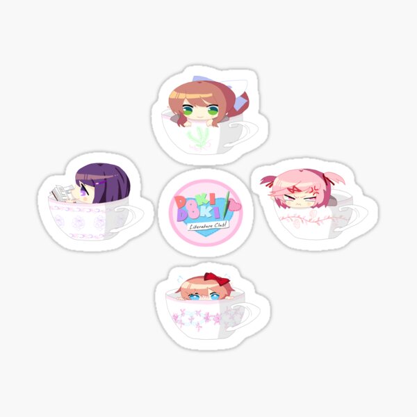"Doki Doki Literature Cups" Sticker for Sale by iCloudRebelRL | Redbubble