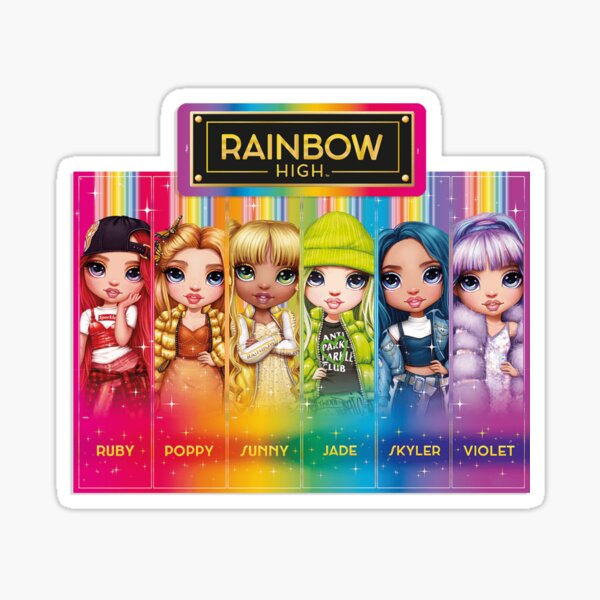 "Rainbow High " Sticker for Sale by Redbubblofficia | Redbubble